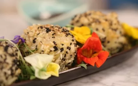 Chicken and Shiitake Rice Balls Recipe | Food Network UK