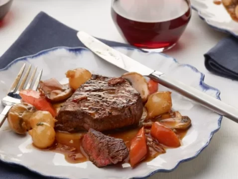 Fillet of Beef Bourguignon with Red Wine Recipe | Food Network UK