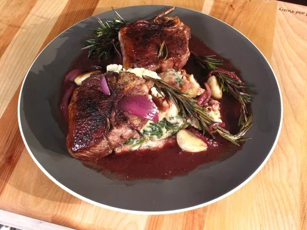 Lamb T-Bones with Rosemary-Balsamic Butter Sauce Recipe | Food Network UK