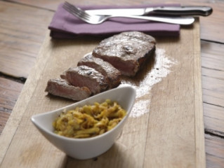 Rib Eye Steak with Mango Pickle Recipe | Food Network UK