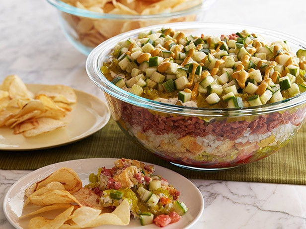Ten-Layer Chicago Dog Dip Recipe | Food Network UK
