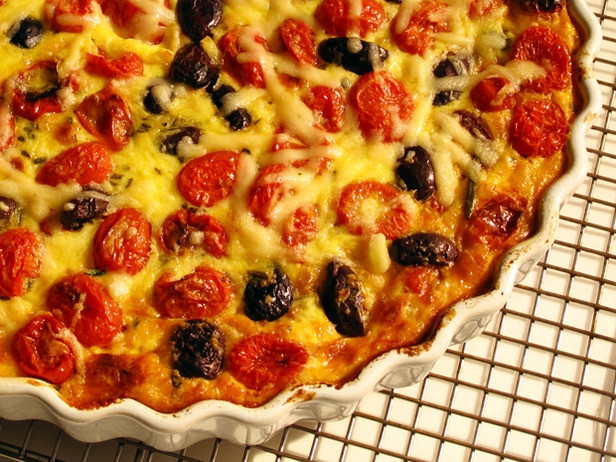 Tomato, Olive and Rosemary Crustless Quiche Recipe | Food Network UK