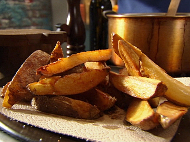 Twice-cooked rustic chips Recipe | Food Network UK