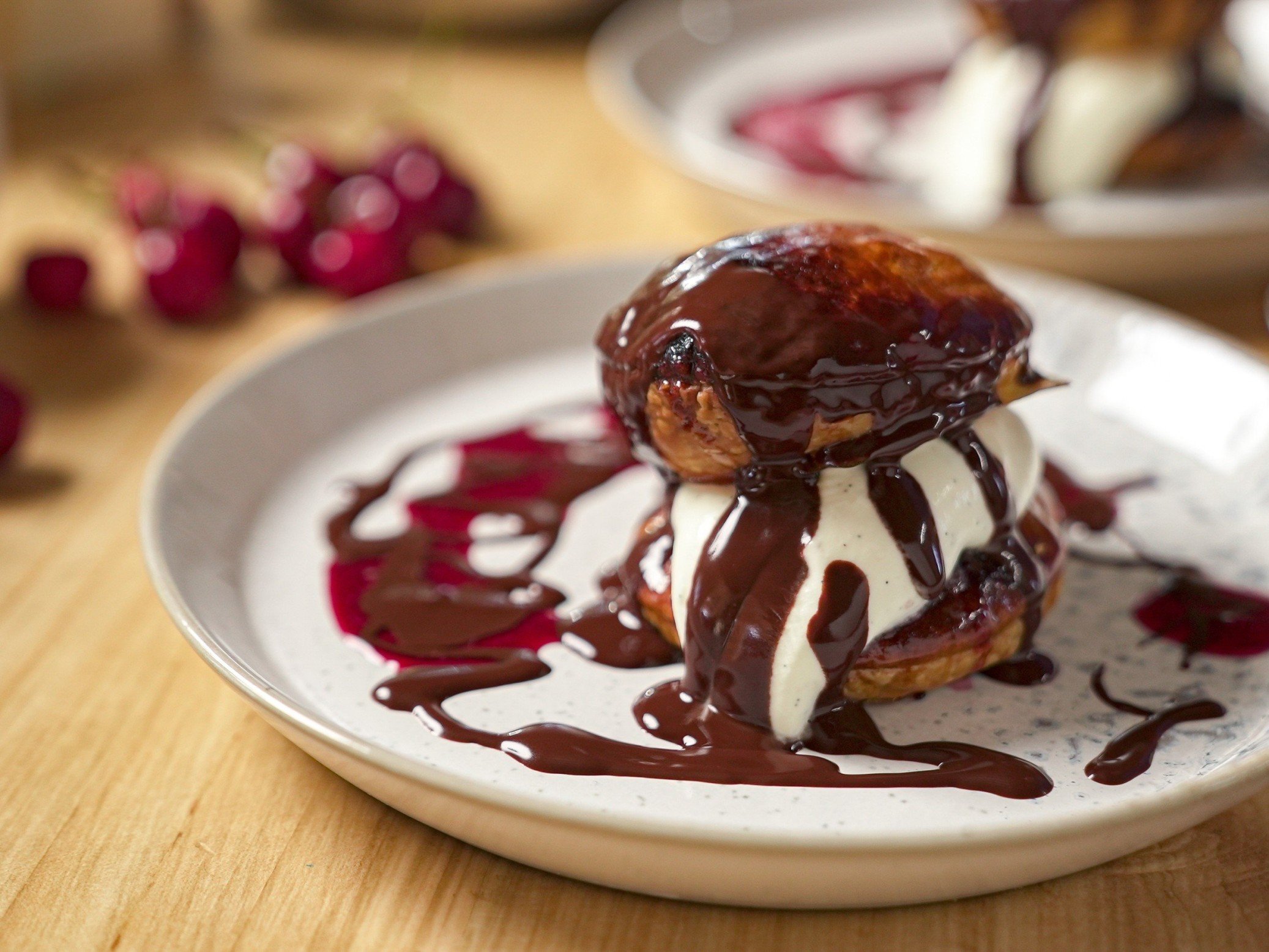 Michel Roux's Chocolate & Cherry Mille-feuille Recipe | Food Network UK