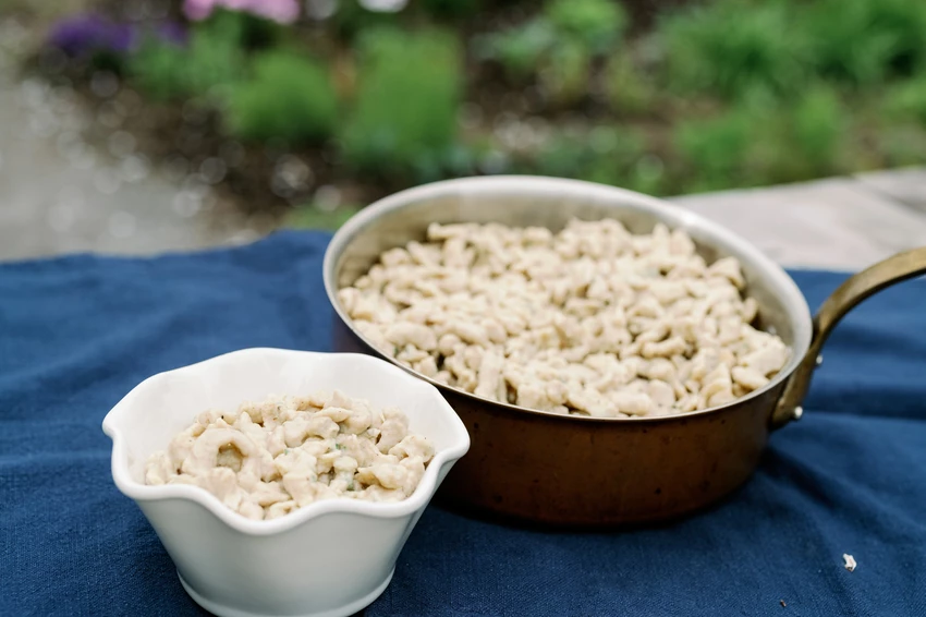 Mushroom and mustard spaetzle Recipe | Food Network UK