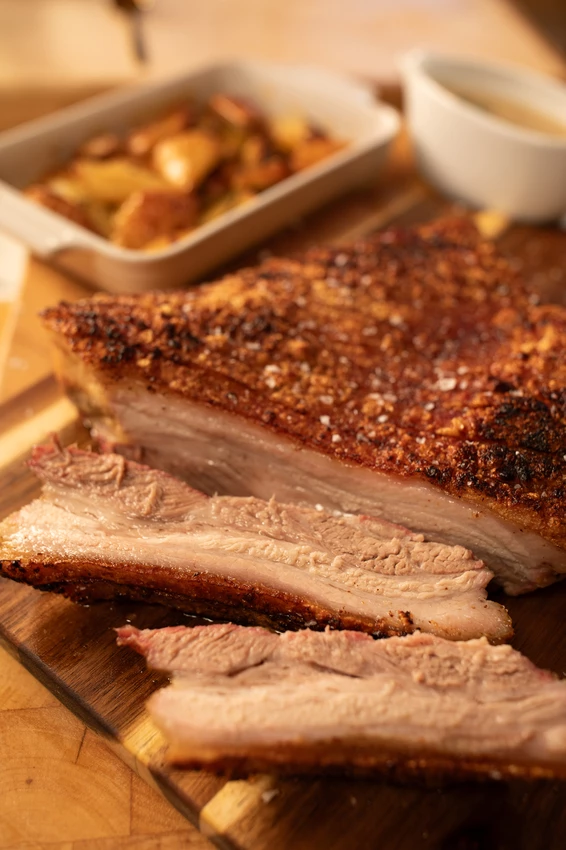 Marcus Wareing's Pork Belly with Caramelised Pears and Onion