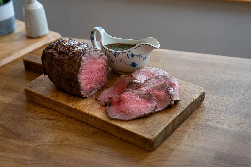 Tom Kerridge's Best Roast Beef with Mushroom and Madeira Gravy Recipe ...
