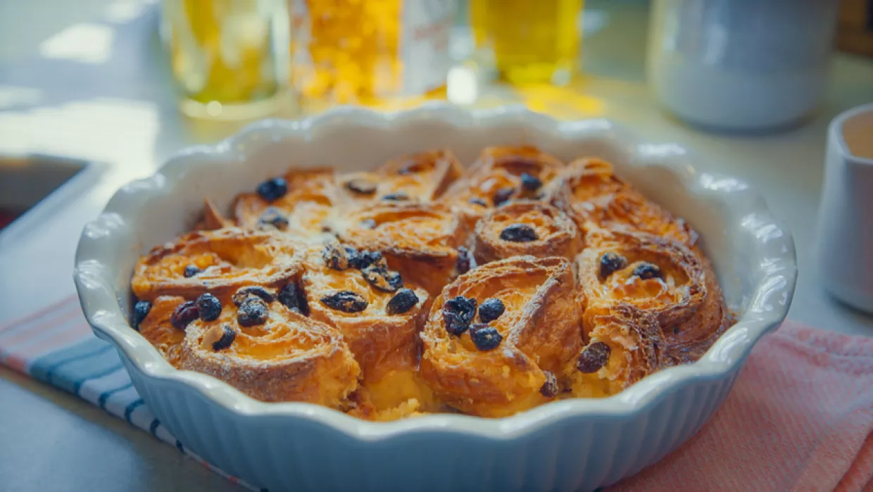 Michel Roux's Croissant and Butter Pudding Recipe | Food Network UK