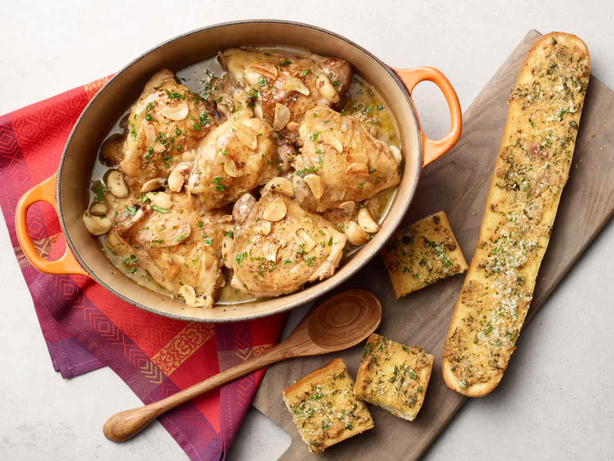 Chicken with 40 Cloves of Garlic Recipe | Food Network UK