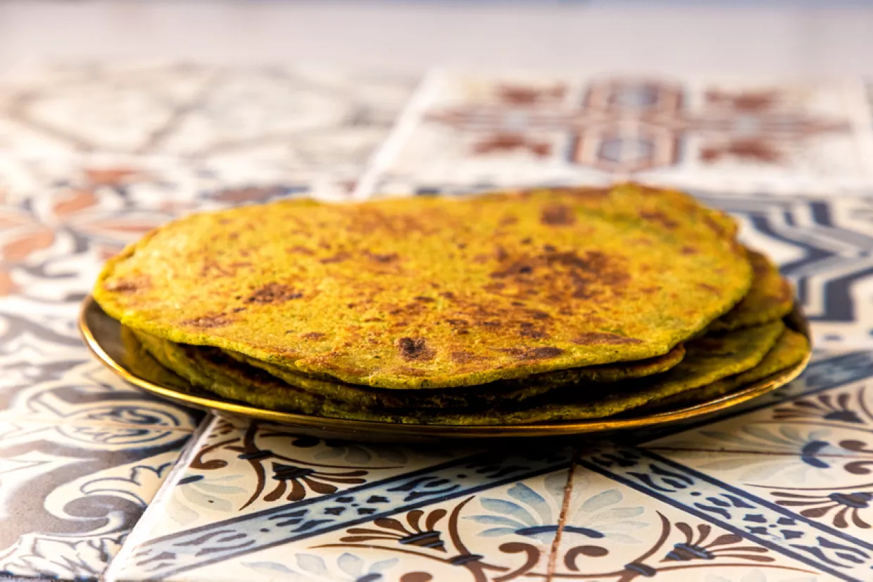 Asma Khan's Courgette and Pea Paratha Recipe | Food Network UK